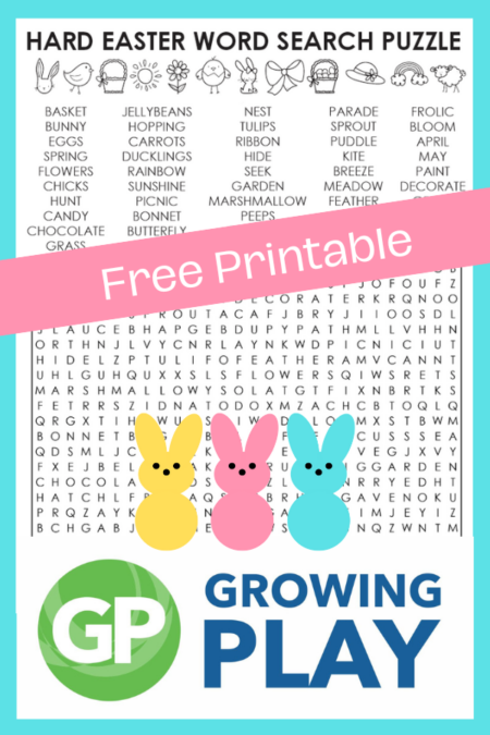 Hard Easter Word Search Printable - Free - Growing Play