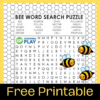 Bee Word Search Printable - Free PDF - Growing Play