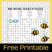 Bee Word Search Printable - Free PDF - Growing Play
