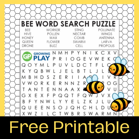 Bee Word Search Printable - Free PDF - Growing Play
