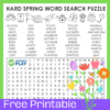 Hard Spring Word Search Puzzle - Free - Growing Play
