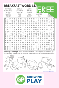 Breakfast Word Search Printable - Growing Play