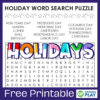 Holiday Word Search Puzzle - Growing Play