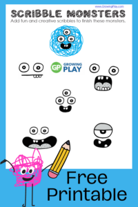 Scribble Monster Free Printable - Growing Play