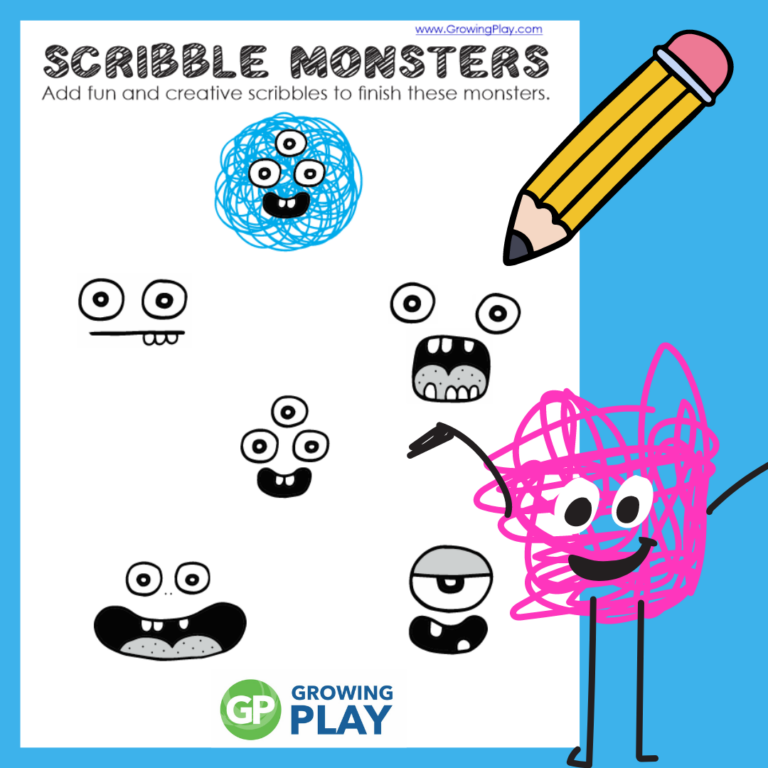 Scribble Monster Free Printable - Growing Play