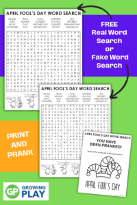 April Fool's Day Word Search - Print and Prank - Growing Play