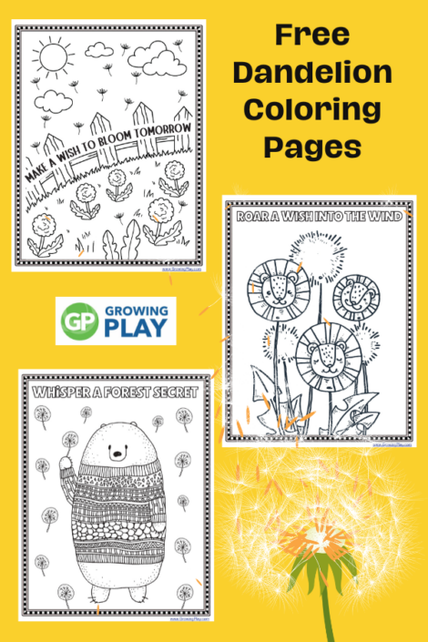 Dandelion Coloring Pages - Free Printables - Growing Play