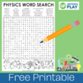 Physics Word Search Free Printable - Growing Play