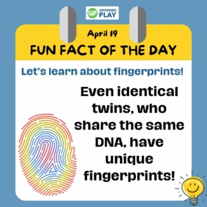 April 19 - Fingerprint Facts for Kids - Growing Play