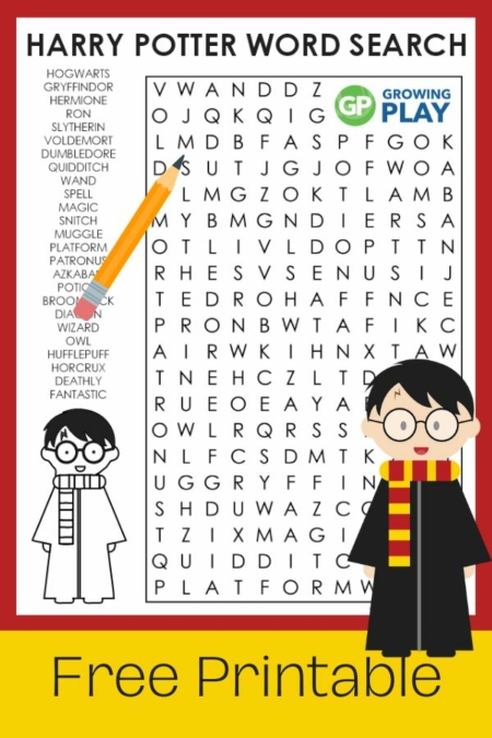 Harry Potter Word Search Printable - Growing Play