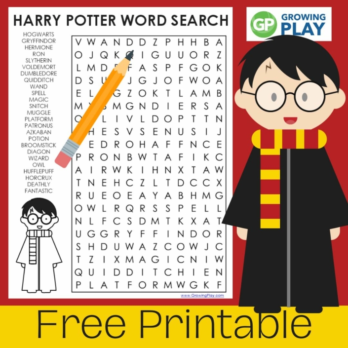 Harry Potter Word Search Printable - Growing Play
