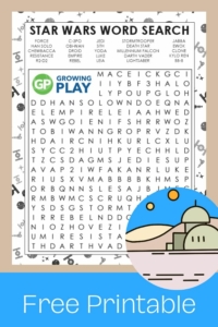 Star Wars Word Search Printable - Growing Play