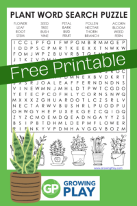 Plant Word Search Puzzle - Growing Play