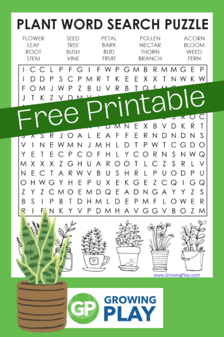 Plant Word Search Puzzle - Growing Play