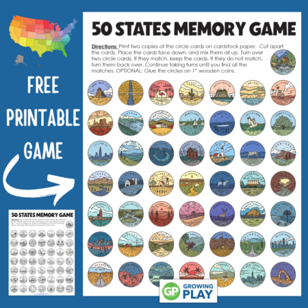 United States Memory Game Printable - Free - Growing Play