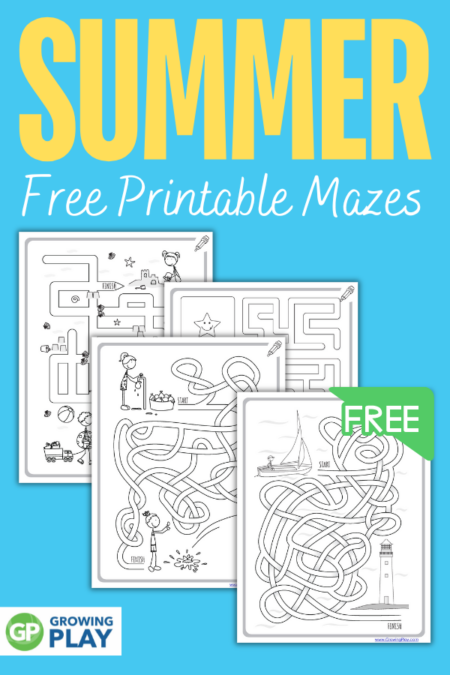 Summer Mazes Printable - Free PDF - Growing Play