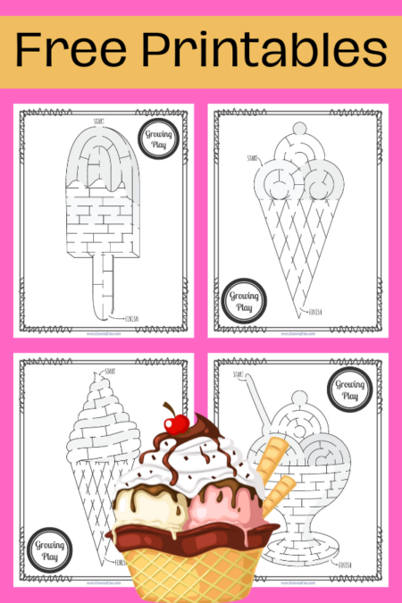 Ice Cream Mazes Printable Free PDF - Growing Play