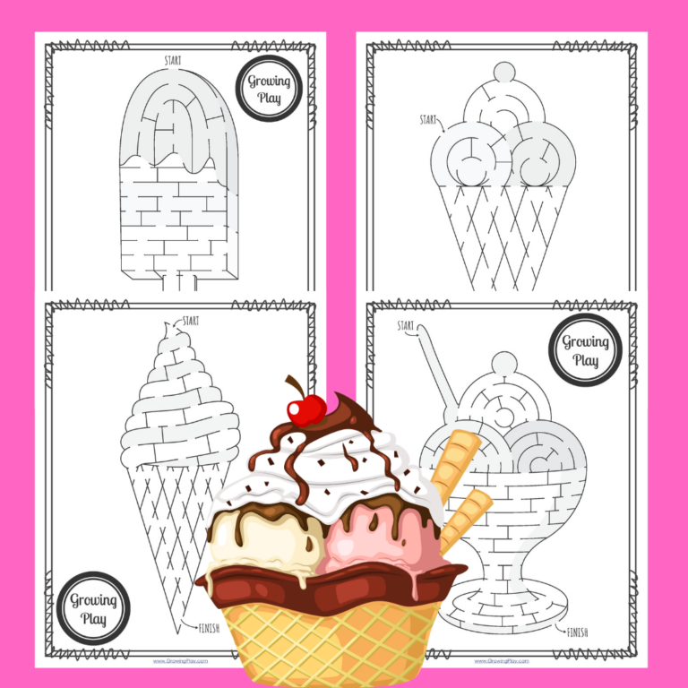 Ice Cream Mazes Printable Free PDF - Growing Play