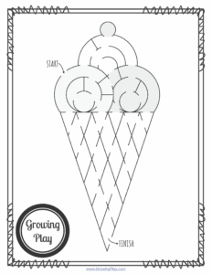 Ice Cream Mazes Printable Free PDF - Growing Play