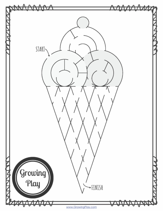Ice Cream Mazes Printable Free PDF - Growing Play