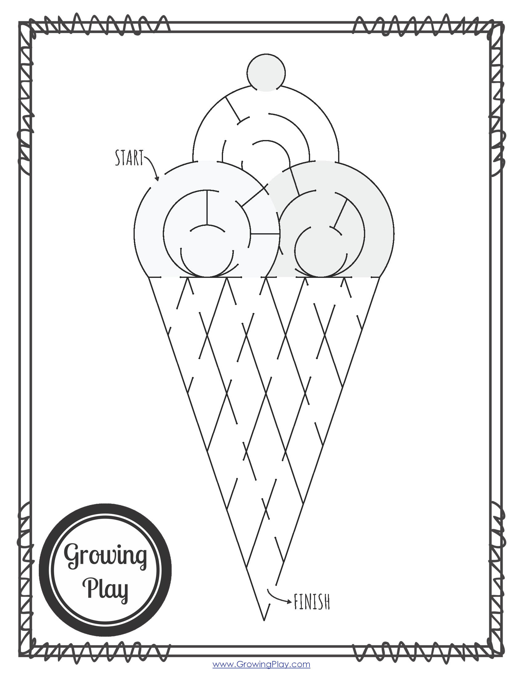 Ice Cream Mazes Printable Free PDF - Growing Play