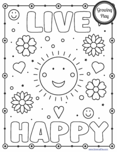 Happy Coloring Pages Free Printable PDF - Growing Play