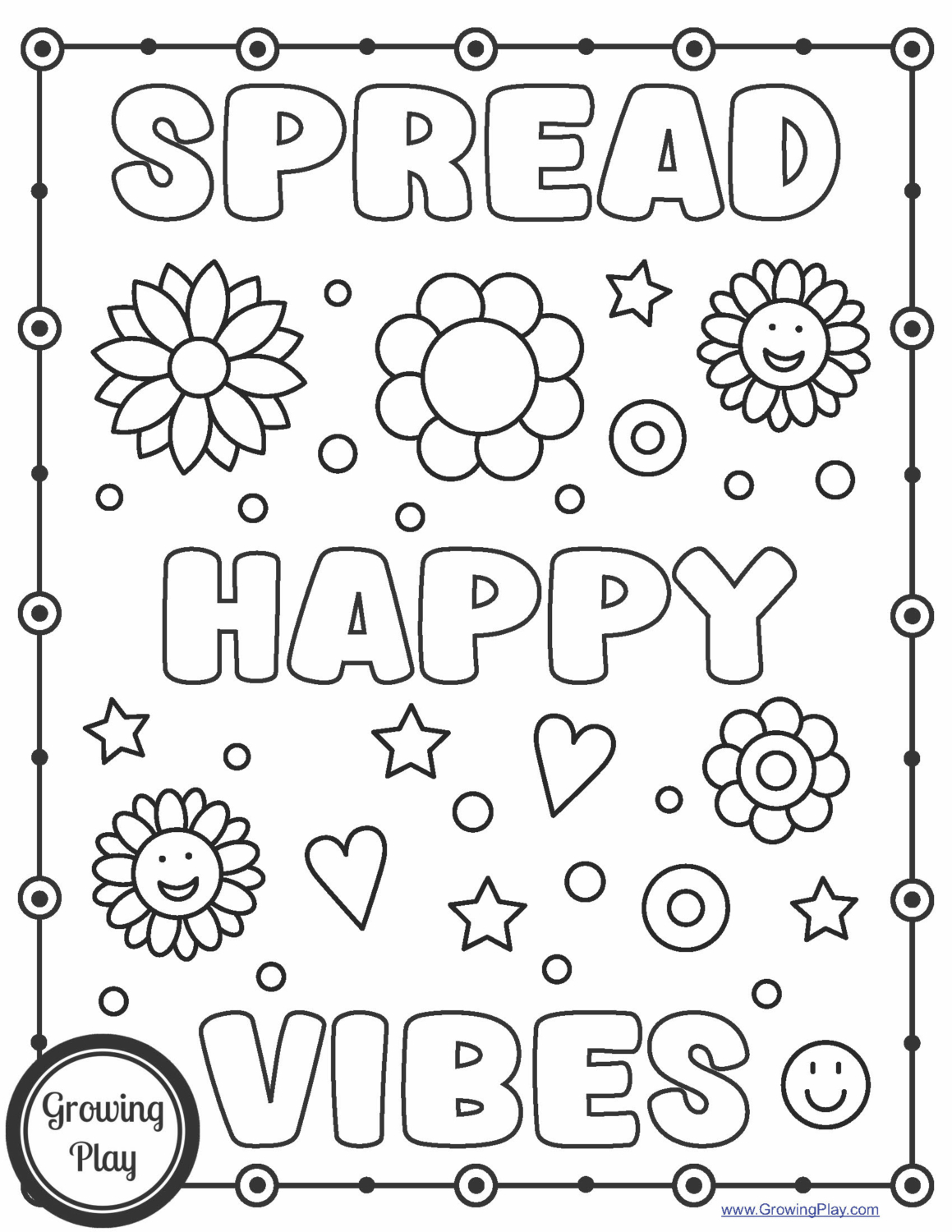 Happy Coloring Pages Free Printable PDF - Growing Play