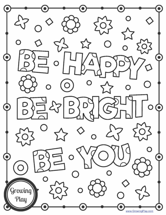Happy Coloring Pages Free Printable PDF - Growing Play