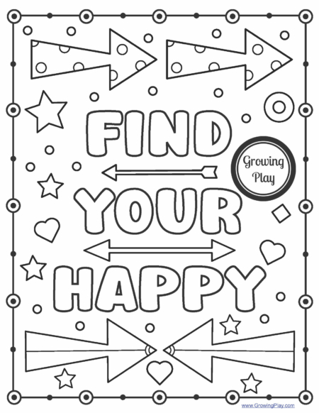 Happy Coloring Pages Free Printable PDF - Growing Play
