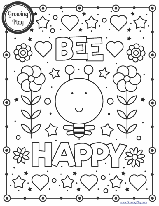 Happy Coloring Pages Free Printable PDF - Growing Play