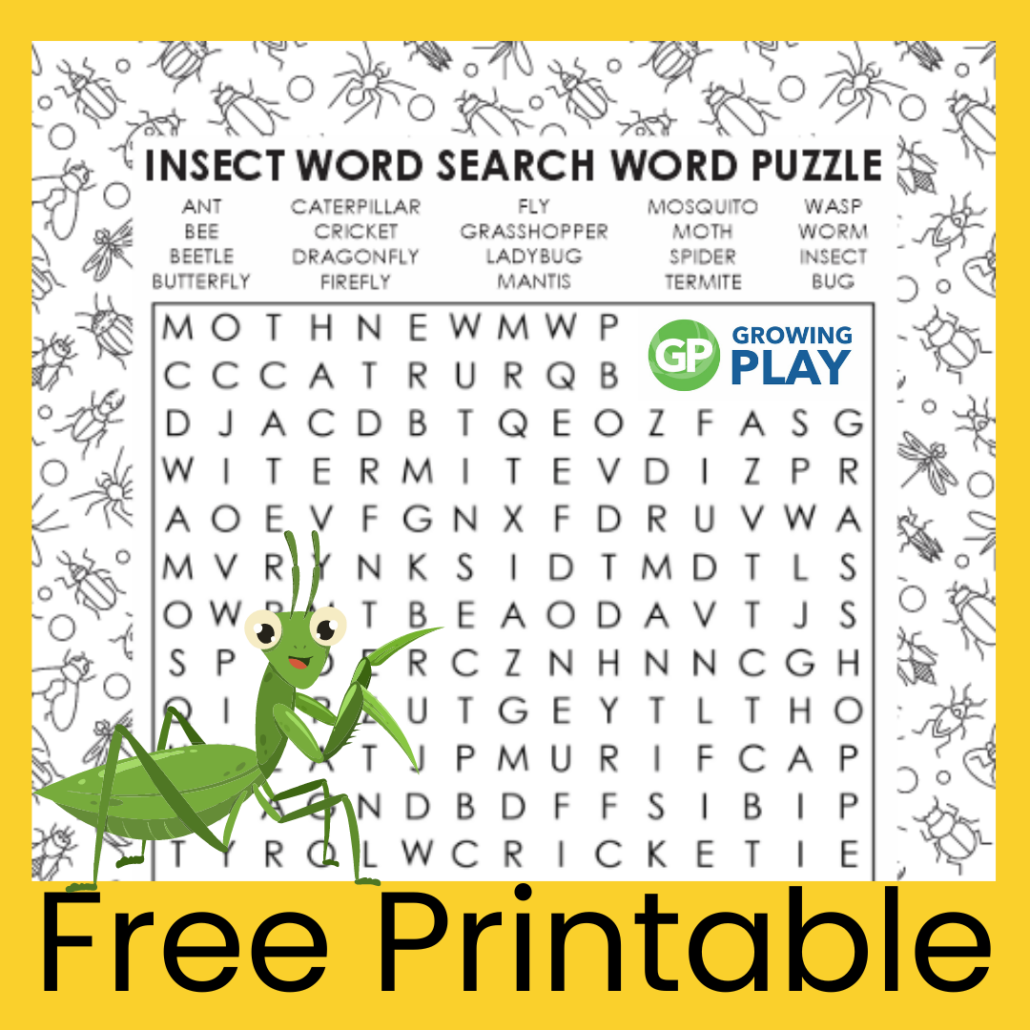 Word Search Puzzles Printable - Growing Play