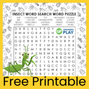 Insect Word Search Free Printable - Growing Play
