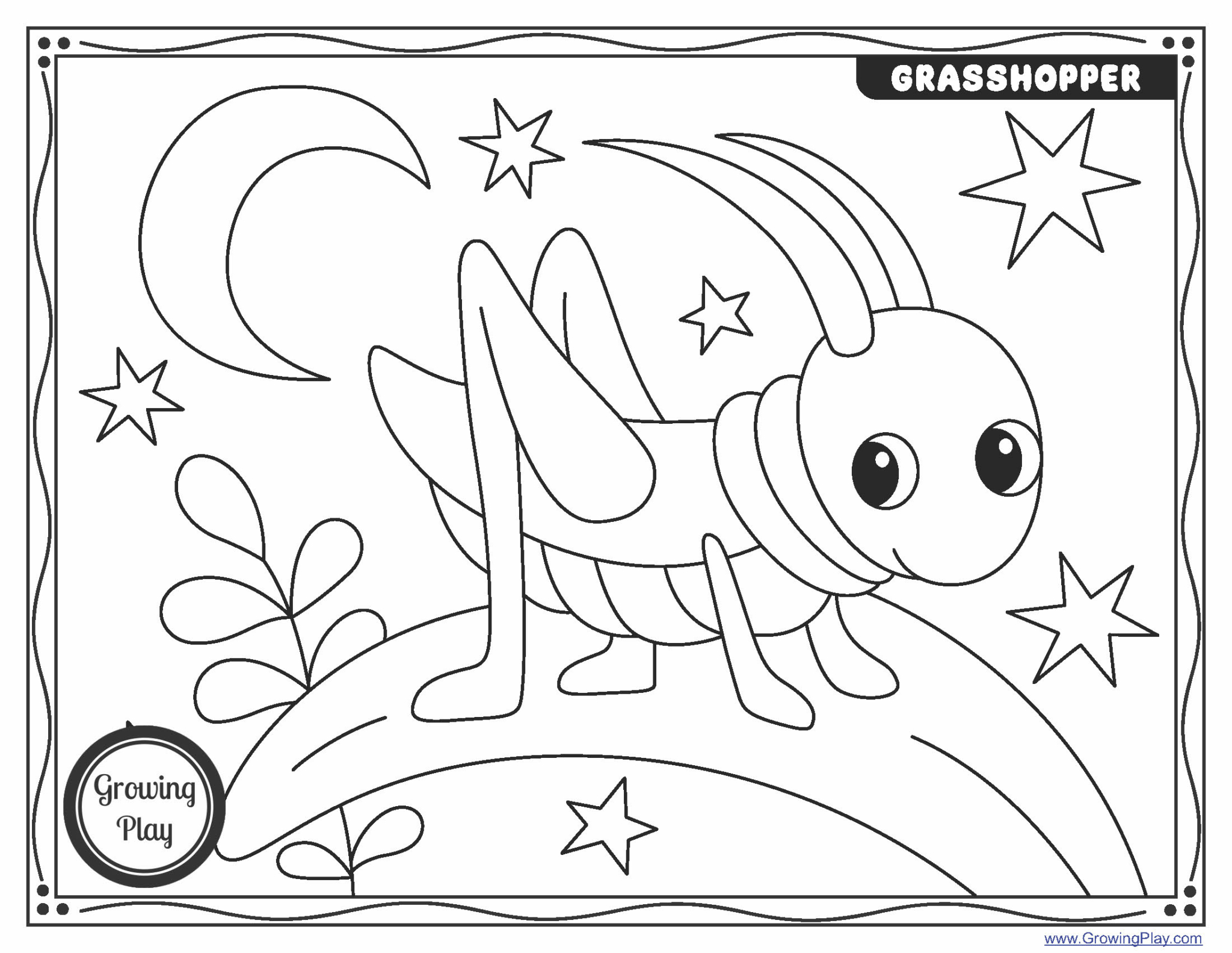 Free Printable Insect Coloring Pages - Growing Play