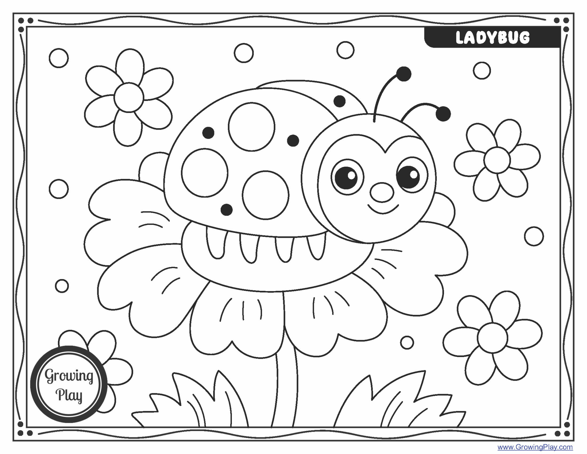 Free Printable Insect Coloring Pages - Growing Play