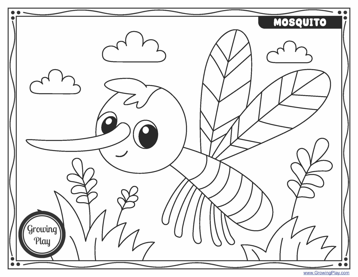 Free Printable Insect Coloring Pages - Growing Play