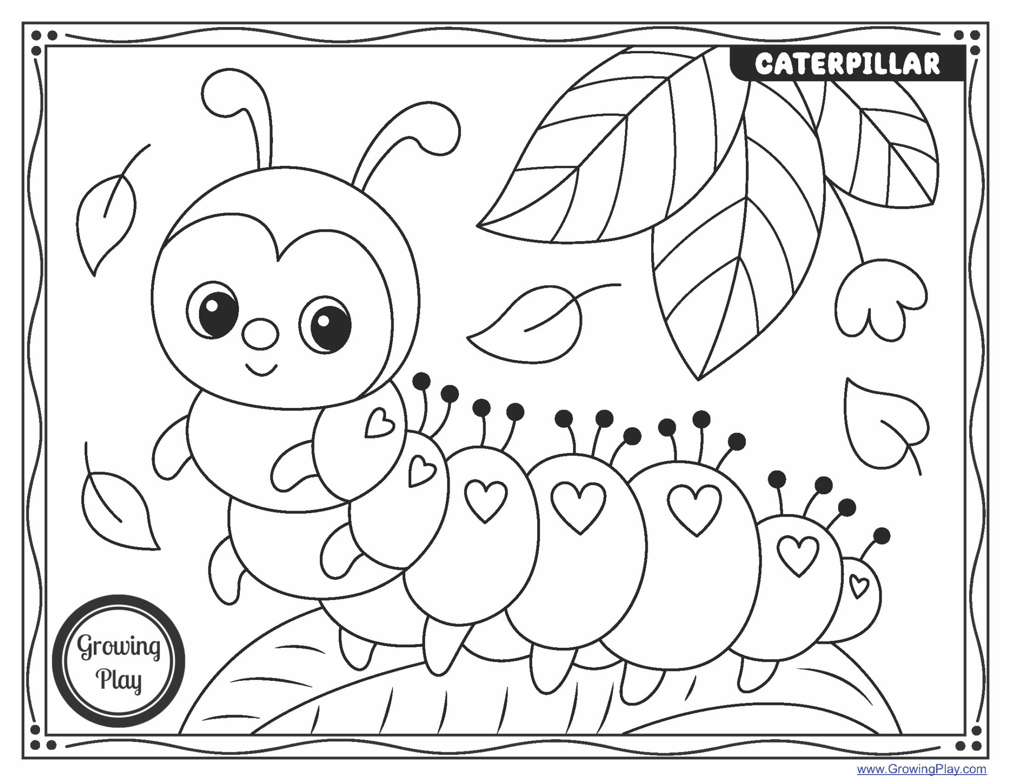 Free Printable Insect Coloring Pages - Growing Play