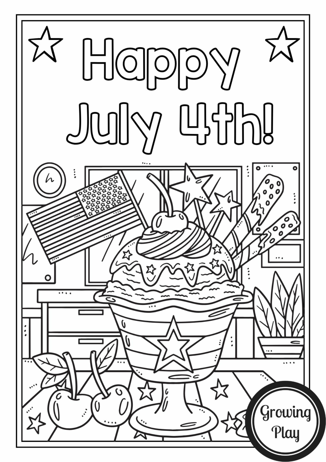 July 4th Coloring Pages Free Printable - Growing Play