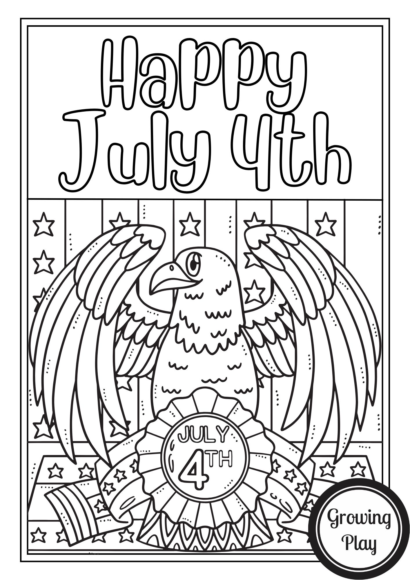 July 4th Coloring Pages Free Printable - Growing Play