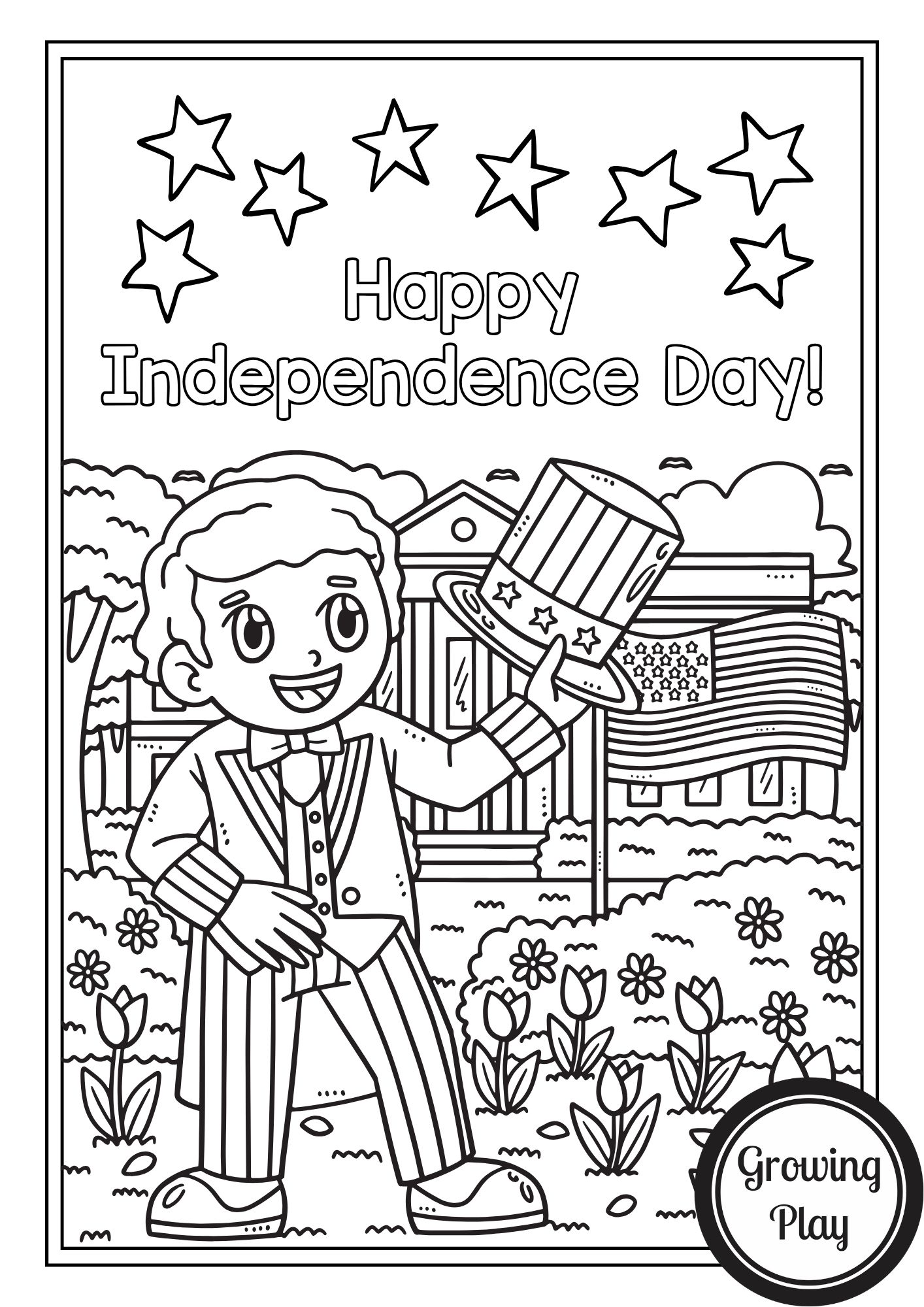July 4th Coloring Pages Free Printable - Growing Play