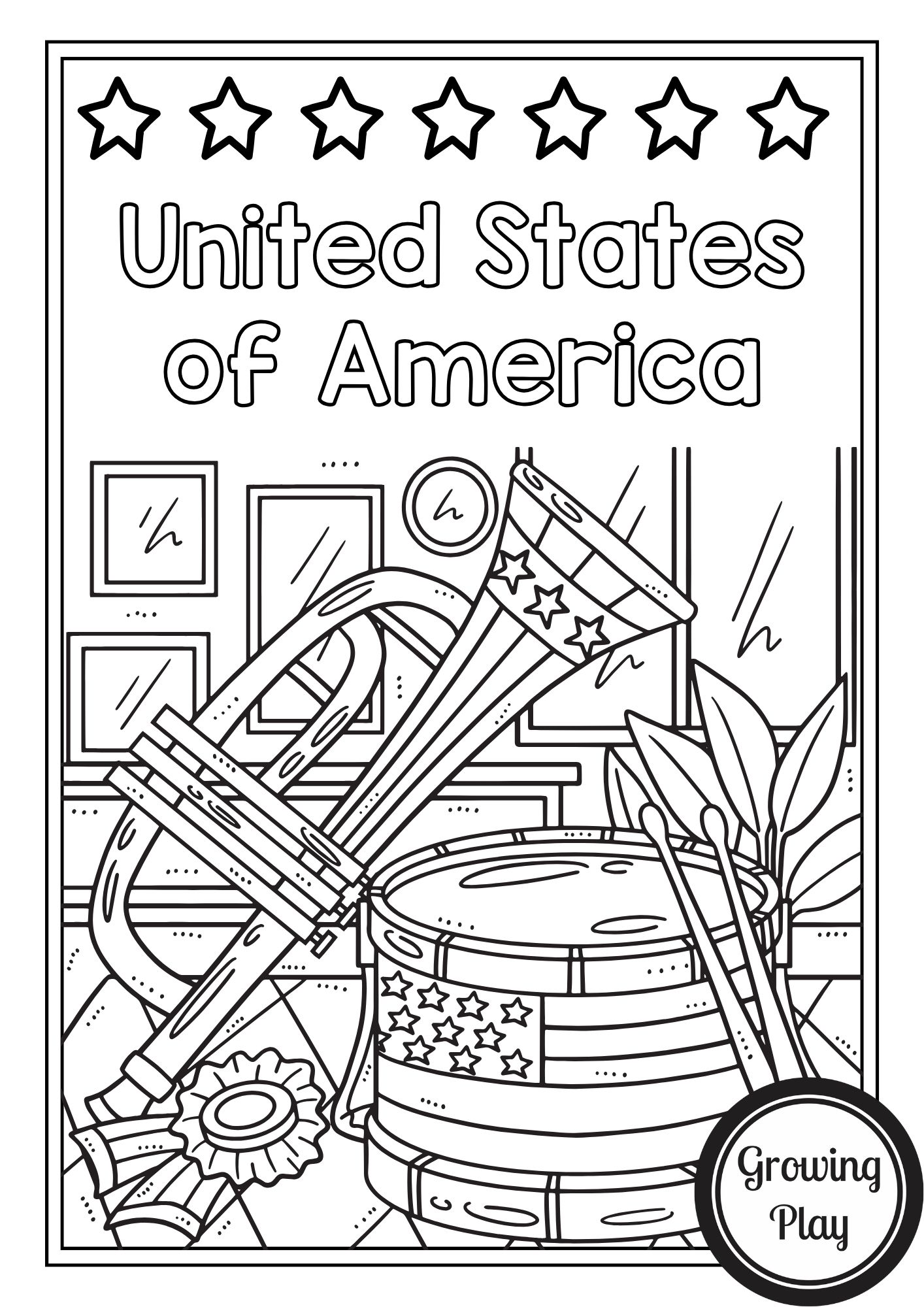 July 4th Coloring Pages Free Printable - Growing Play