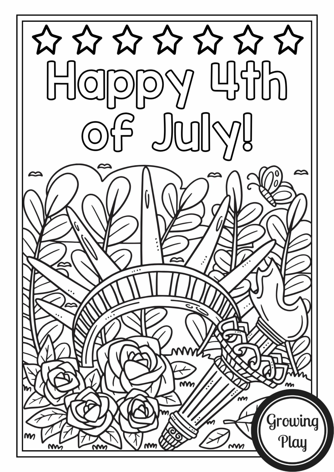July 4th Coloring Pages Free Printable - Growing Play