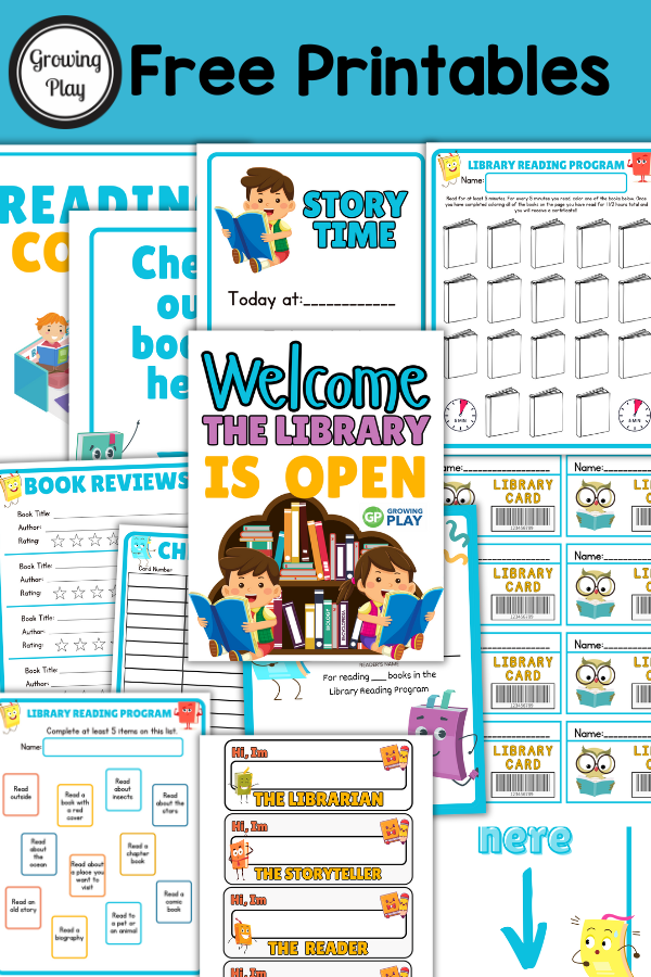 Library Pretend Play Free Printables - Growing Play