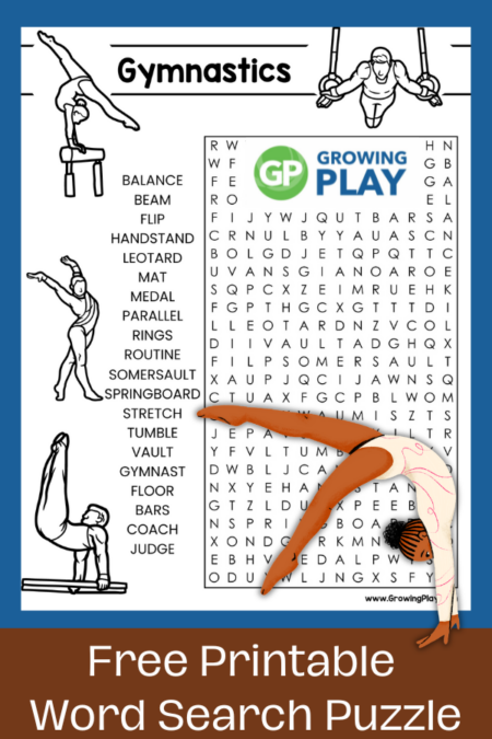Gymnastics Word Search Puzzle - Growing Play