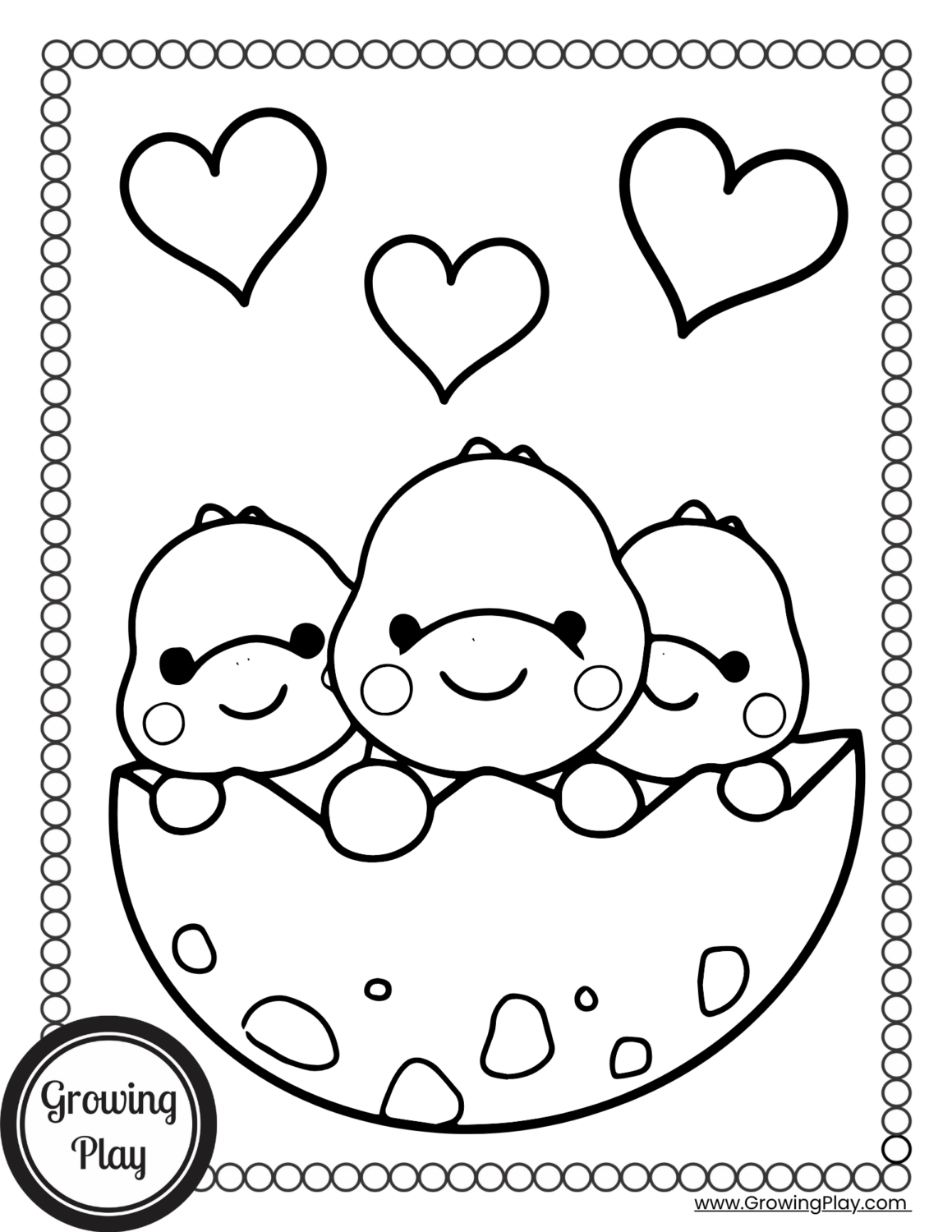 Cute Dinosaur Coloring Pages - 10 Free Printables - Growing Play