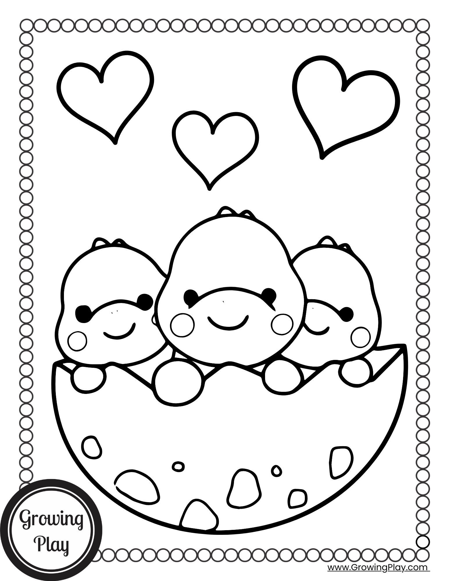 Cute Dinosaur Coloring Pages - 10 Free Printables - Growing Play