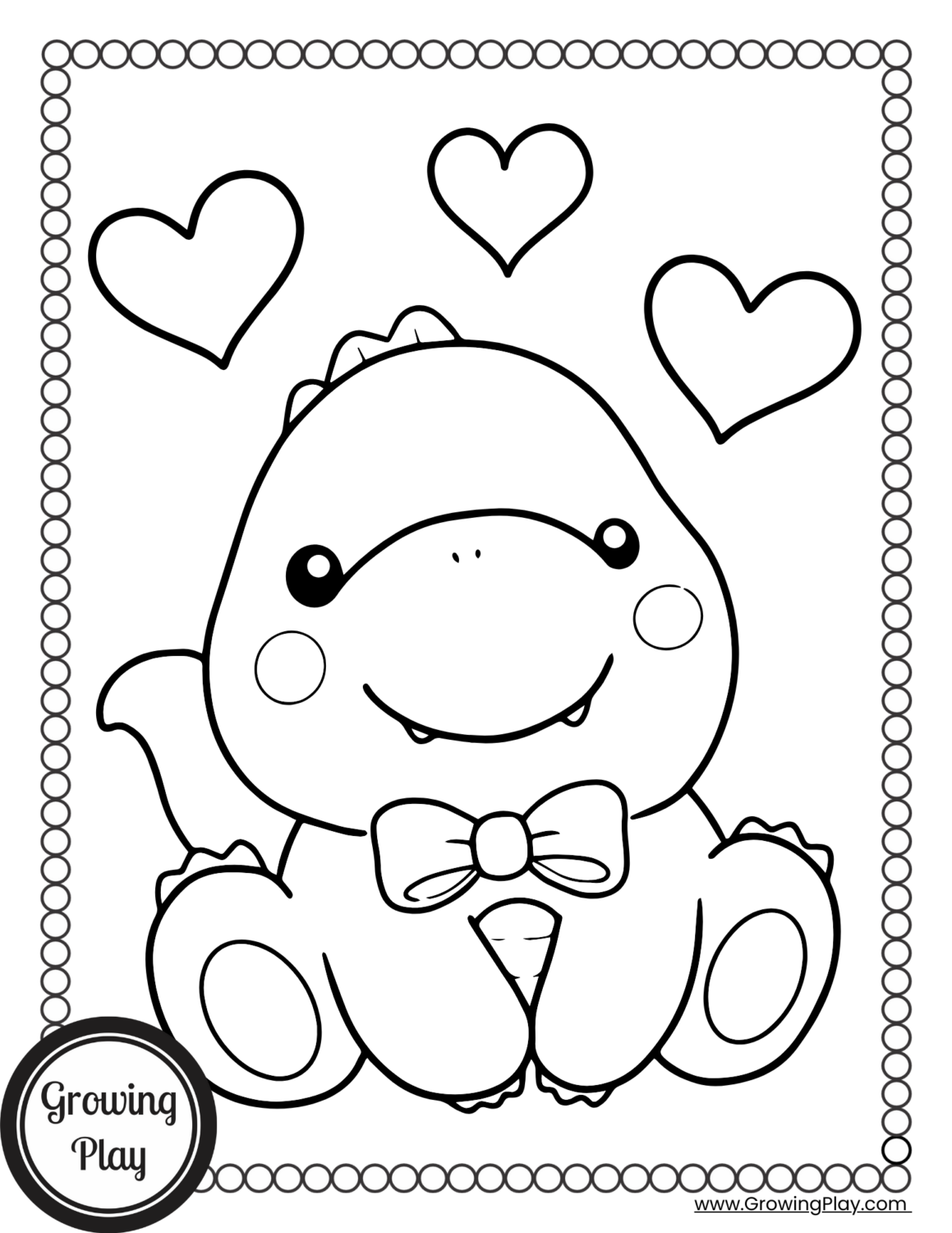 Cute Dinosaur Coloring Pages - 10 Free Printables - Growing Play