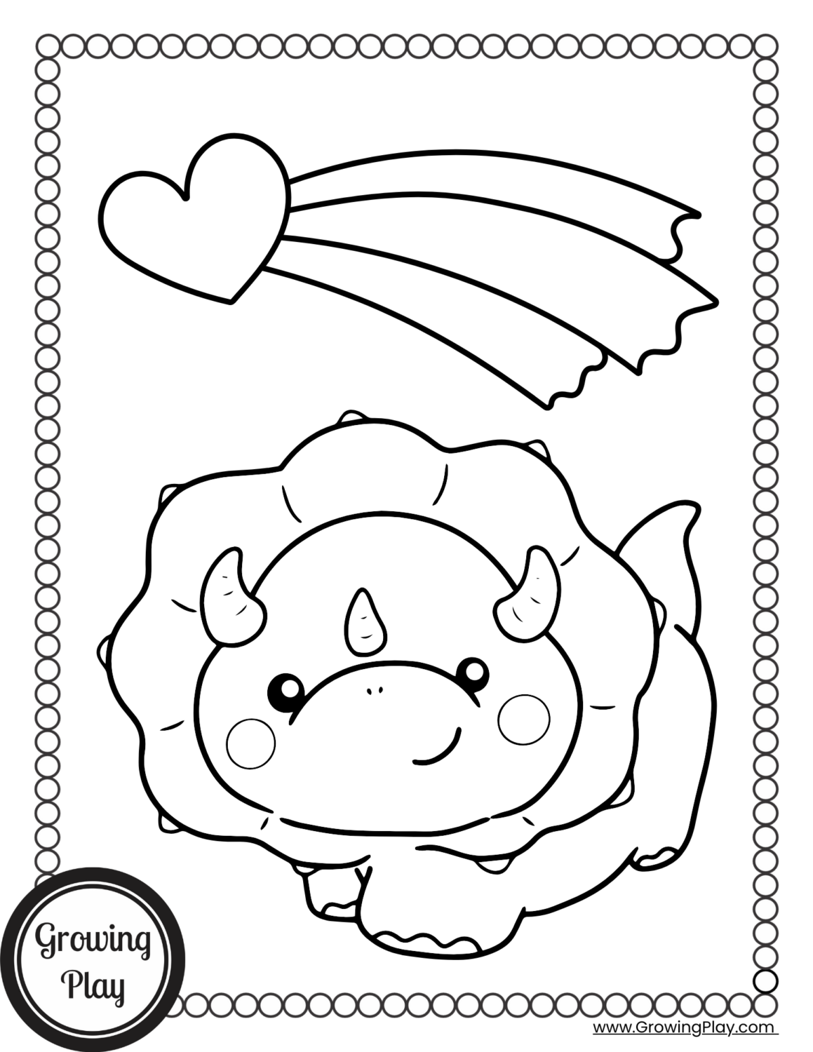 Cute Dinosaur Coloring Pages - 10 Free Printables - Growing Play