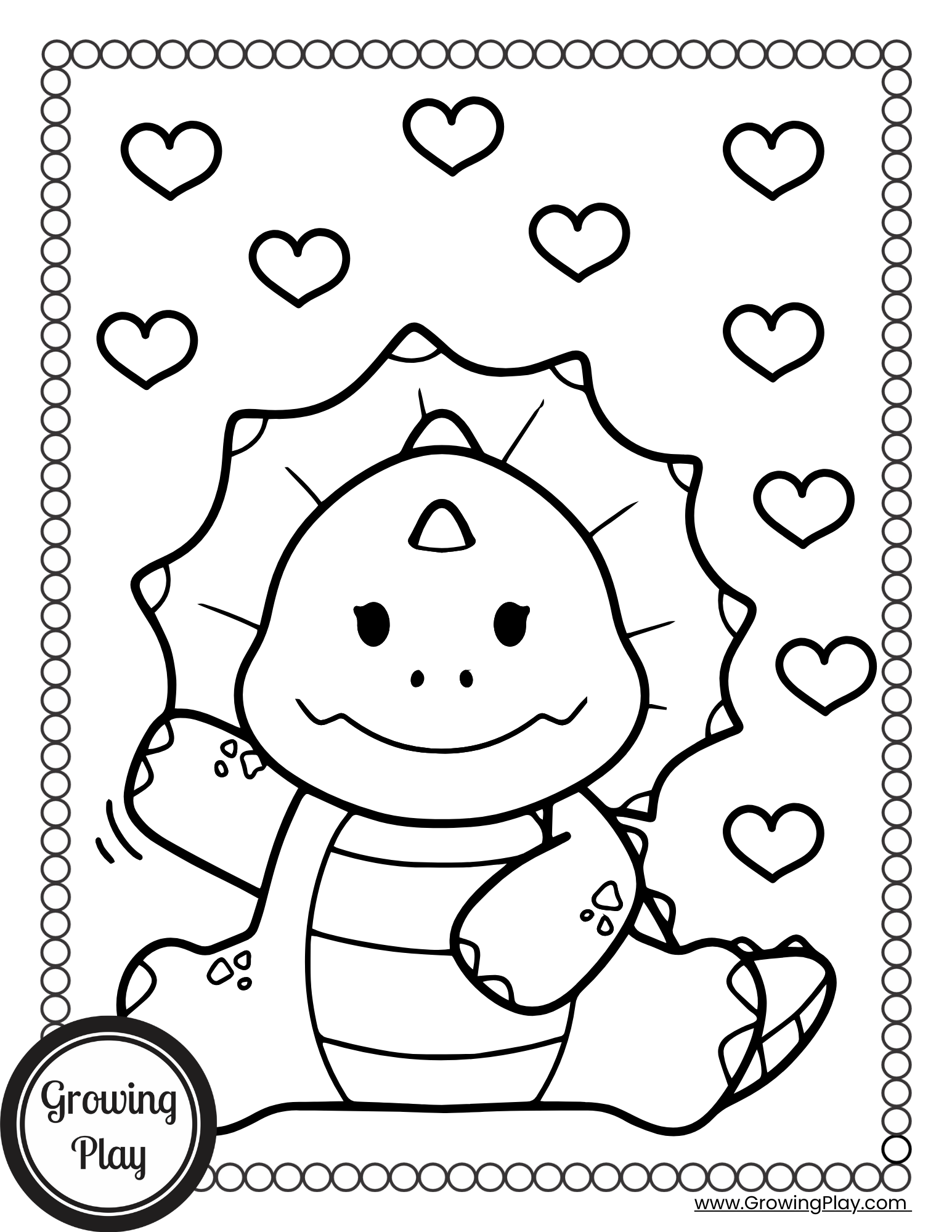 Cute Dinosaur Coloring Pages - 10 Free Printables - Growing Play