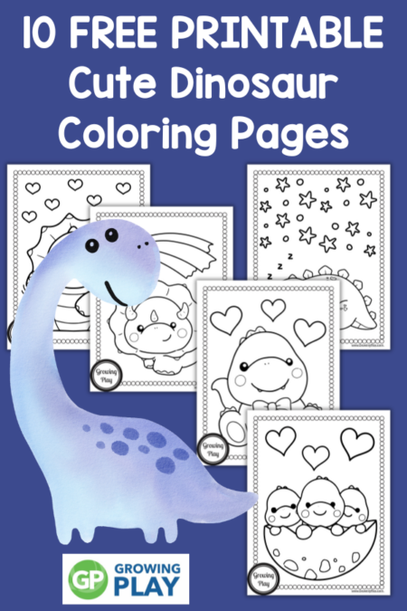 Cute Dinosaur Coloring Pages - 10 Free Printables - Growing Play