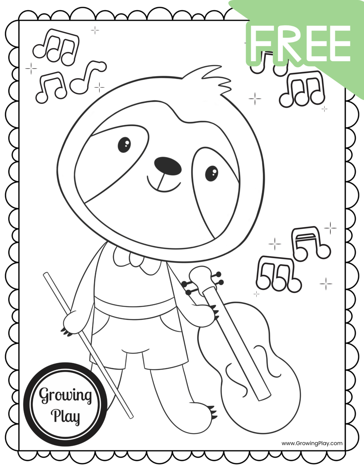 Sloth Coloring Pages - Free Printables - Growing Play